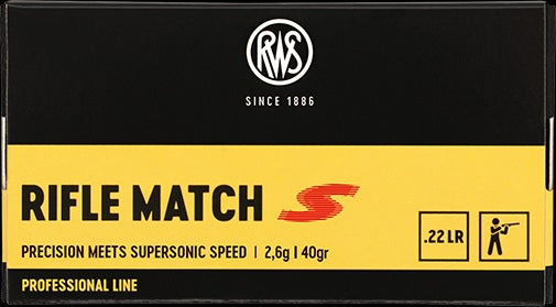 RWS RIMFIRE 22 LR RIFLE MATCH S 40 GR LRN 500 PK — H Rehfisch & Co