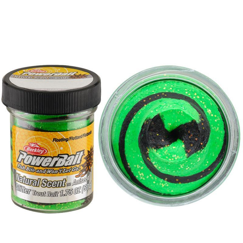 BERKLEY POWERBAIT DOUGH BLACK/SPRING GREEN ANISEED — H Rehfisch & Co