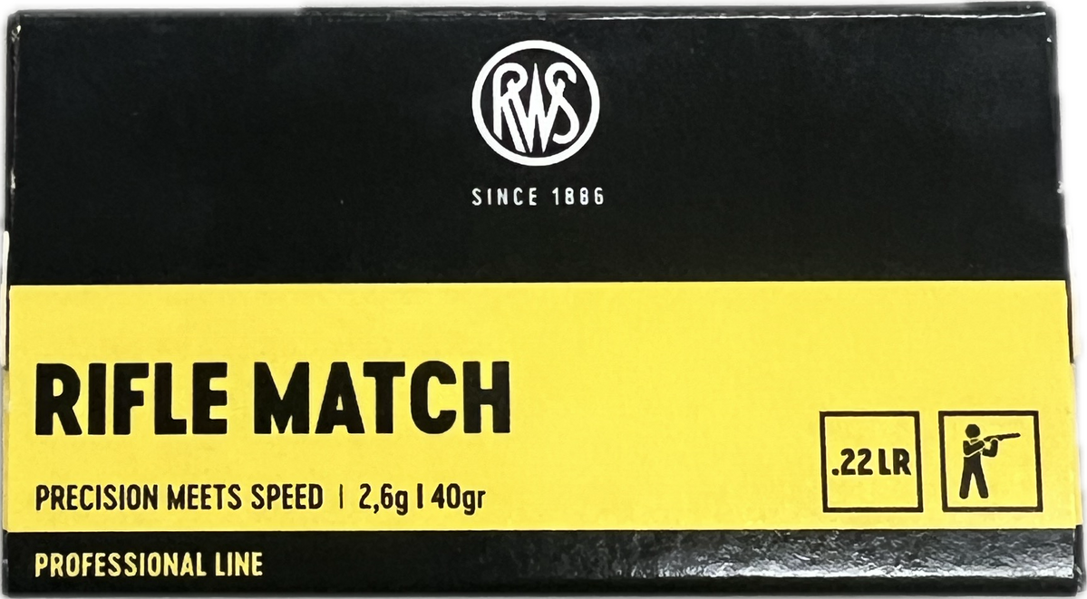 RWS 22 LR RIFLE MATCH 40 GR LRN 50 PK — H Rehfisch & Co