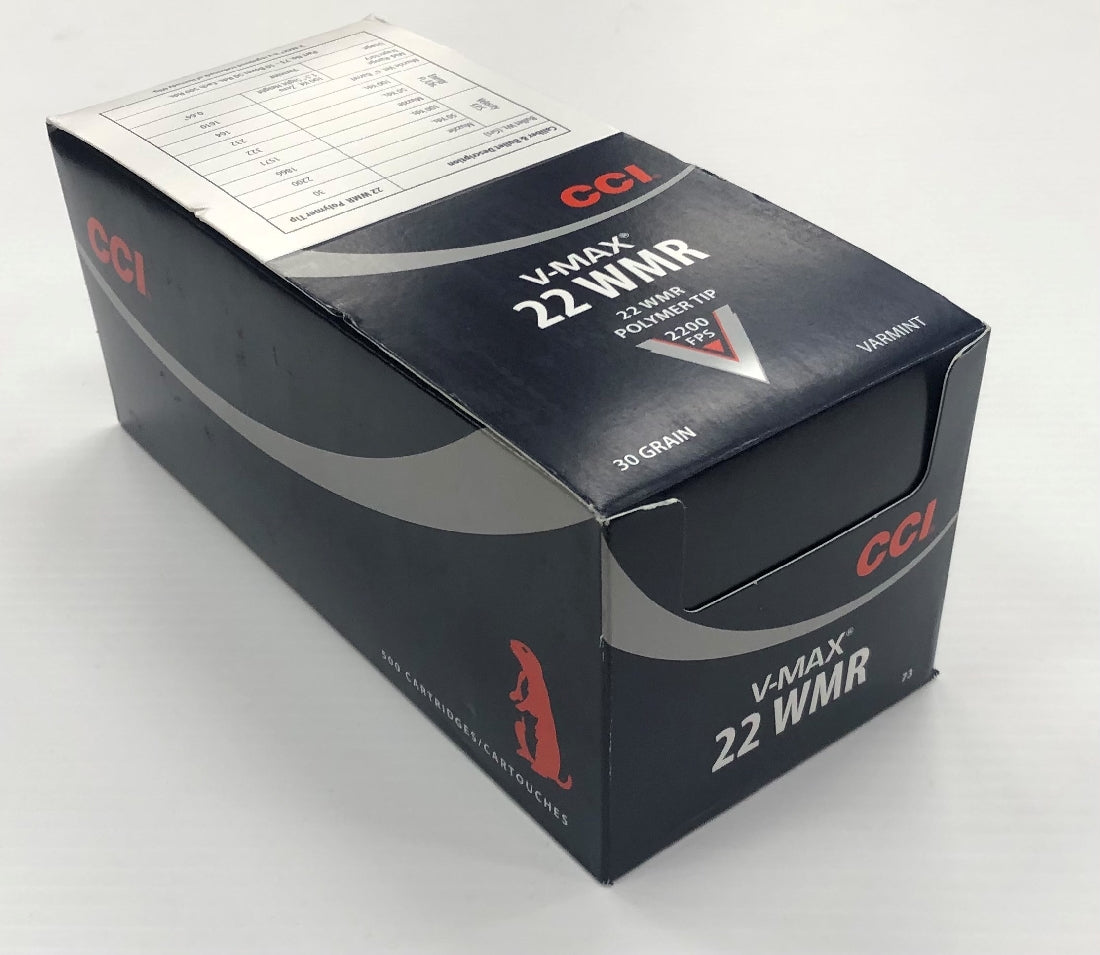 CCI RIMFIRE 22WMR 30GR V MAX 30GR 2200FPS (C73)BRICK 500 PK — H ...